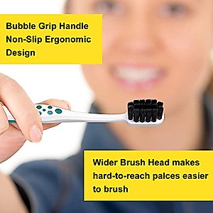 VEMIGON Extra Soft Toothbrush for Sensitive Teeth, Wide Head Soft Toothbrushes for Adults, Soft Bristle Toothbrush with Activated Charcoal, Whitening Toothbrush Perfect for Braces (4PCS)