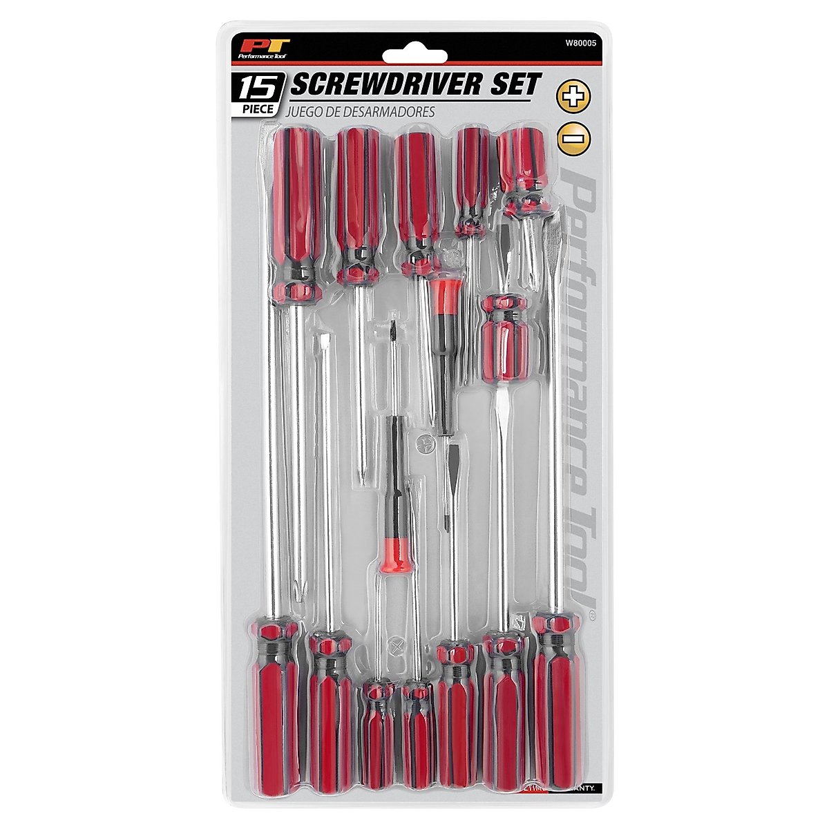 Performance Tool W80005 15-Piece Screwdriver Set for Versatile and Precise DIY and Professional Applications