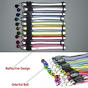 D-buy Cat Collars with Bell, Breakaway Cat Collars, Reflective Cat Collars, Nylon Cat Collars with Bell, Collars for Cats (4 Colors)