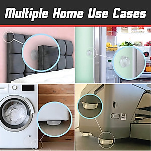 Rubber Door Stopper Bumpers (Pack of 4) White - Made in USA - Self Adhesive Wall Protectors, Prevent Damage to Walls from Door Knobs Handles, Guard and Shield