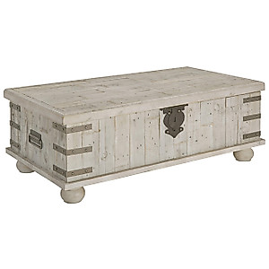 Signature Design by Ashley Carynhurst Lift Top Rustic Farmhouse Cocktail Table, Antique Off White