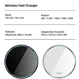 Wireless Charger(2 Pack), ANBBIN 20W Fast Charging Pad Compatible with iPhone14/13/12/11 Series/X/XS/8,Samsung Galaxy S22/S21/S20/S10,AirPods Pro(No AC Adapter)