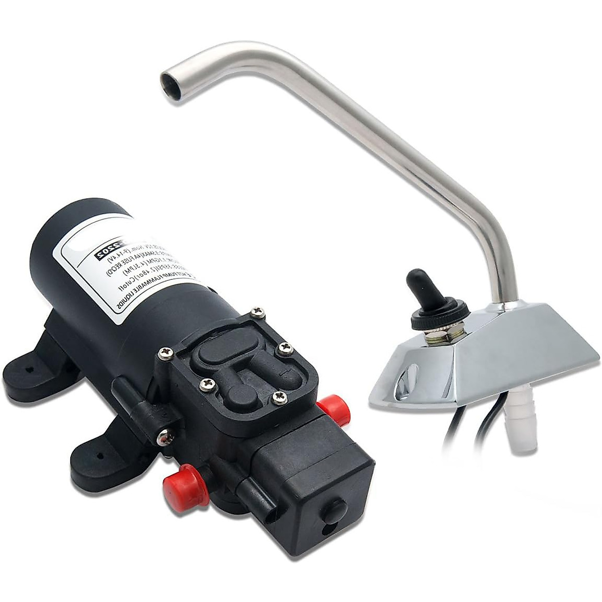 MACHSWON Water Pump 12V Self-Priming Galley High Pressure Electric Pumps Spin Faucet/Tap for RV Boat/Caravan Motorhome