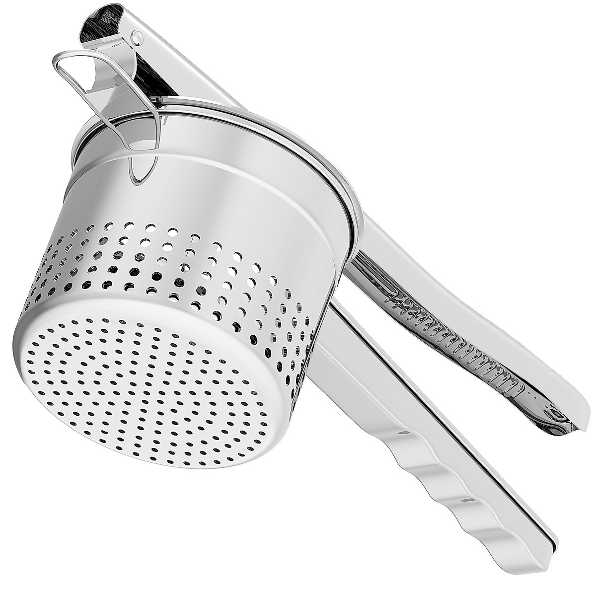 GloTika Large 15oz Potato Ricer Masher, Heavy Duty Stainless Steel Potato Masher with Ergonomic Handle, Masher and Ricer Kitchen Tool for Mashed Potatoes, Noodle Maker
