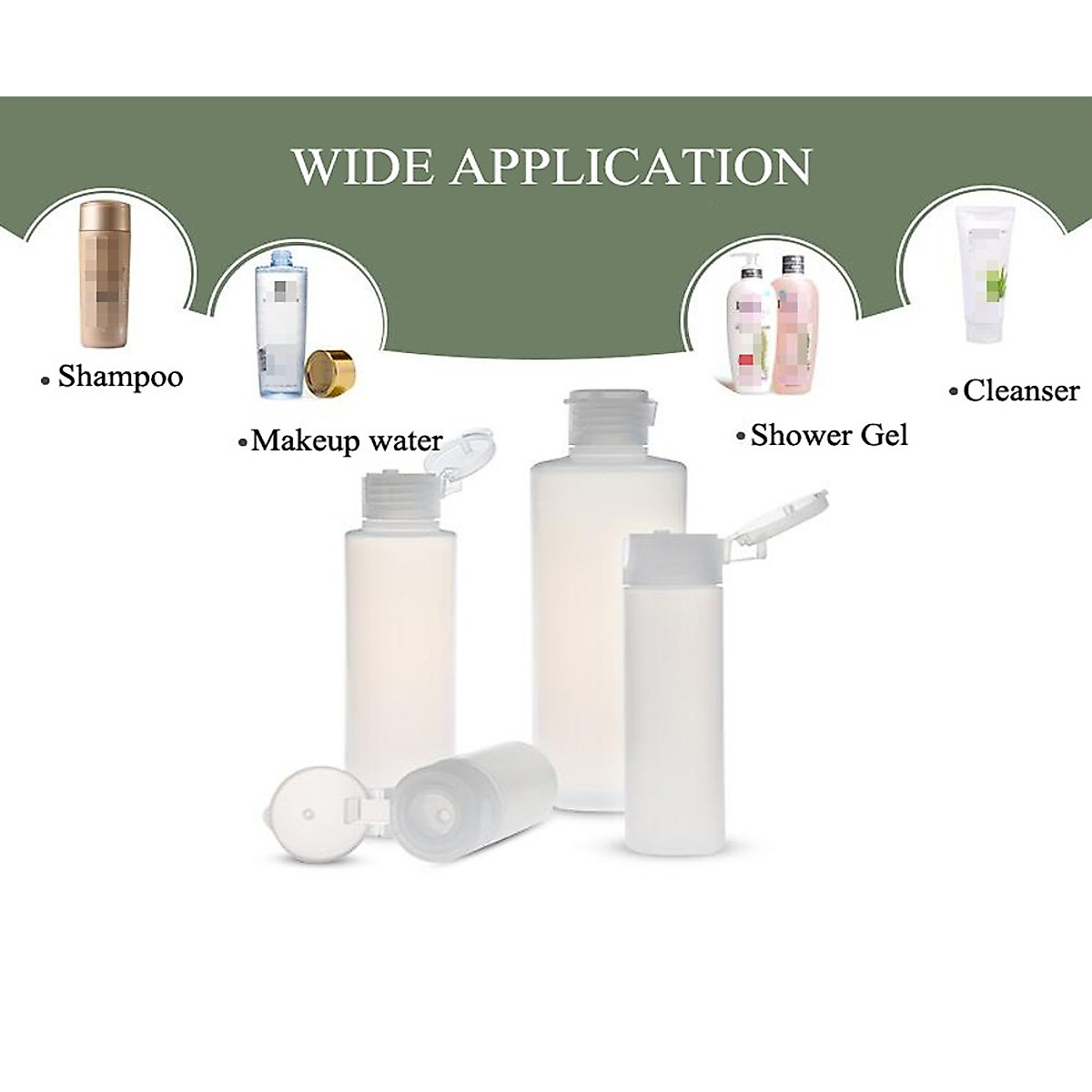 UPSTORE 2PCS Empty Refillable Plastic Clear Soft Tube Squeeze Bottle Jars With Flip Cover Cosmetic Makeup Packing Storage Holder Containers for Toner Lotion Shower Gel Cleaser Shampoo (200ml/6.8oz)