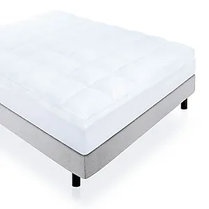 LUCID Ultra Plush 3 Inch Down Alternative Fiber Bed Mattress Topper-Allergen Free Pillow Top-Soft and Breathable Cotton Percale Cover, King, White