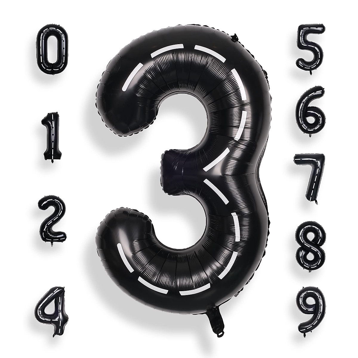 SULALABOO 40Inch Black Number 3 Balloon Large Helium Number Balloons 0-9 Giant Digital 3rd Foil Mylar Big Party Balloon for Boy Birthday Party Anniversary Graduation Decorations