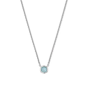 Kendra Scott Davie Pendant Necklace in Sterling Silver, Fine Jewelry for Women, Aquamarine