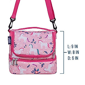 Wildkin 16 Inch Backpack Bundle with 2 Compartment Lunch Bag (Magical Unicorns)