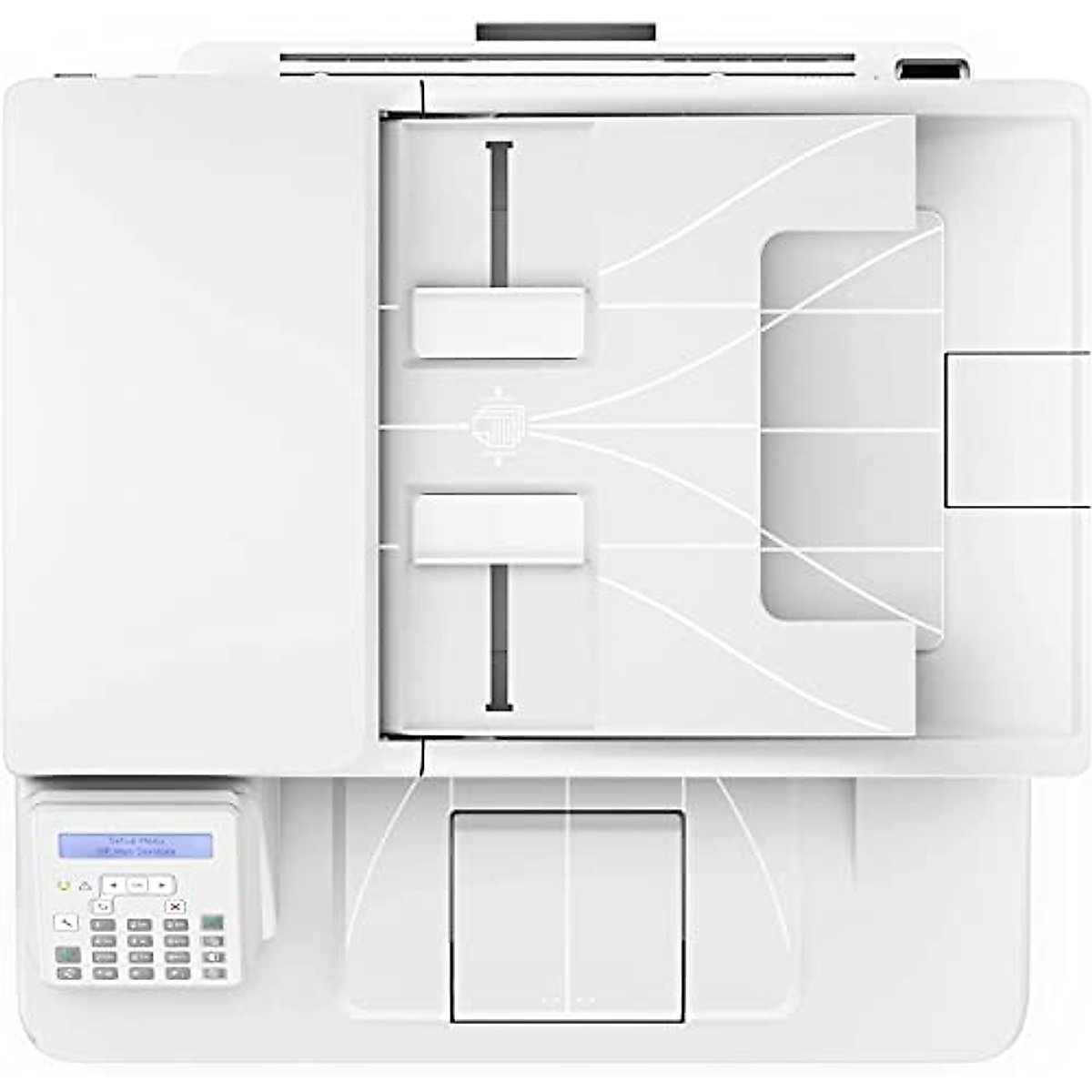 HP Laserjet Pro MFP M227fdn All-in-One NFC Ethernet Monochrome Laser Printer, White - Print Scan Copy Fax - 30 ppm, 1200 x 1200 dpi, 8.5 x 14, 35-Sheet ADF, Auto 2-Sided Printing, Cbmou Printer Cable