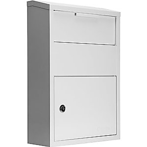 Barska CB13956 Large Locking Wall Mount Rainproof Mail Drop Box with Key Lock, for Home, Office, Business Document Cash Key