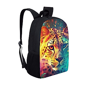 PinUp Angel Yellow Cool Cheetah School Bag For Kids Backpack Cool Magical Animal Bag For Children Boys and Girls Bookbag