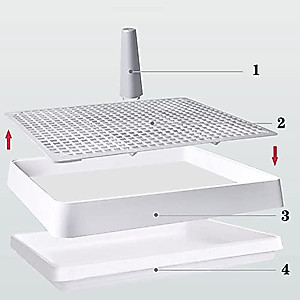 RUBYHOME Super Large Rabbit Litter Box 15" L x 12" W, Rabbit Potty Box Litter Pan for Cage, Extra Large Bunny Restroom Litter Tray Rabbit Toilet