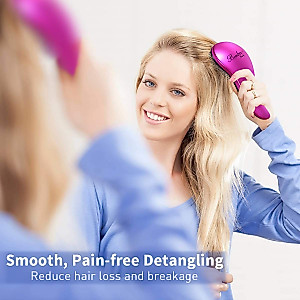 BOMBEX Detangling Brush - 2-Piece Value Set - Wet Detangling Hair Brush,Professional No Pain Detangler for Women,Men,Kids,Purple & Pink