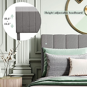 Merax Upholstered Queen beds Gas Lift Up Storage Platform Bed Frame with Tufted Headboard Wooden Slat Support and Under Storage,Grey