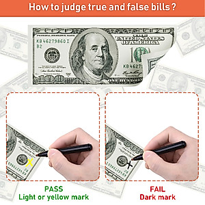 8 Pcs Counterfeit Bill Detector Pen Money Checker Fake Bill Checker Universal Detect Fake Money Tester