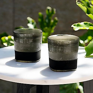 Host Freeze Cooling cups set of 2, Old Fashioned Glass with Silicone band for Bourbon, Scotch, and Whiskey, whisky gifts for men, Smoke