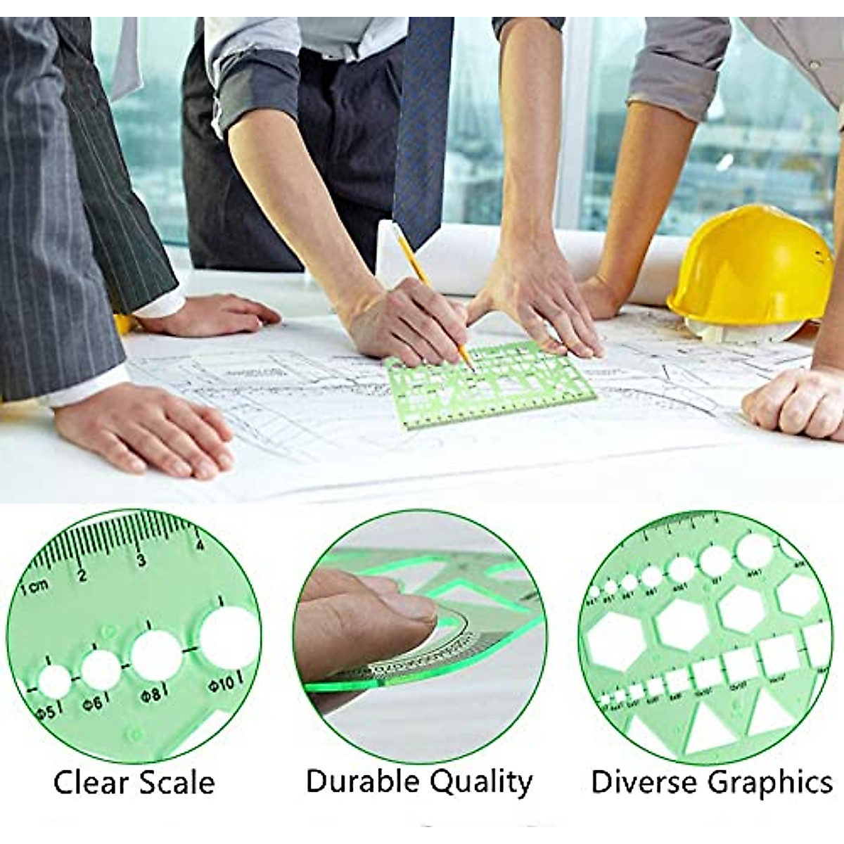 CFTfabMS 15Pcs Geometric Stencils Drawing Templates,Drawing Stencils Drafting Tools with Geometry Set,Circle,Curve Shape Stencils Drafting Tools with Case for Drawing,Design