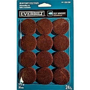 1-1/2 in. Brown Heavy-Duty Self-Adhesive Felt Pads (24-Pack)