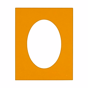 CountryArtHouse Golden Orange Acid Free 8x20 Oval Picture Frame Mat with White Core Bevel Cut for 6x18 Pictures - Fits 8x20 Frame - Pack of 1 Matboard