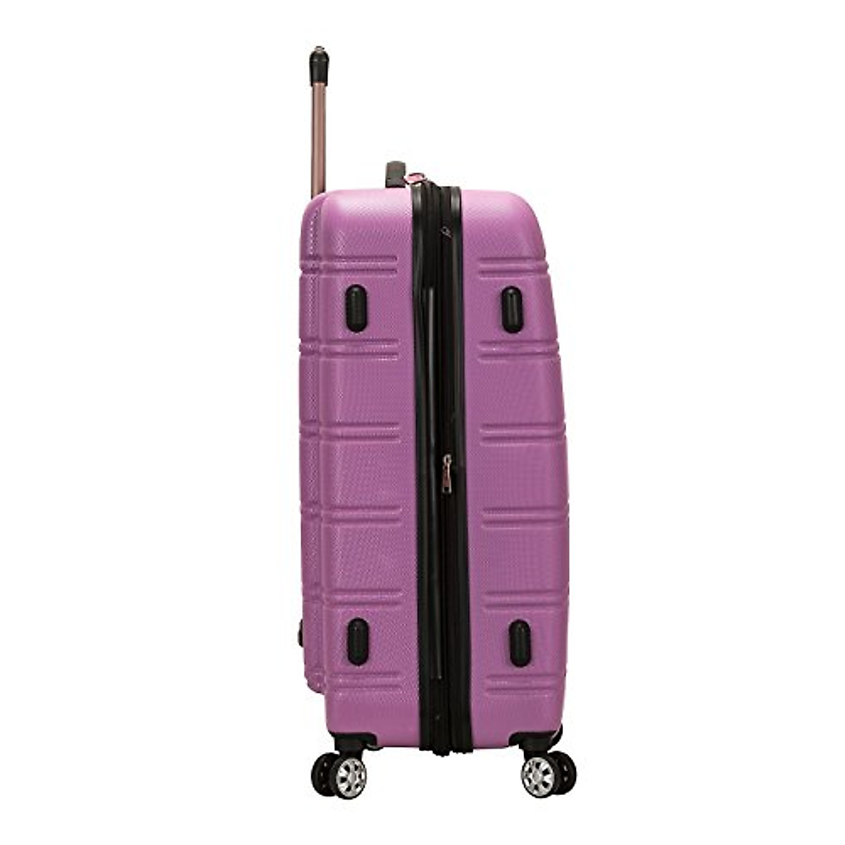 Rockland Melbourne Hardside Expandable Spinner Wheel Luggage, Pink, Checked-Large 28-Inch