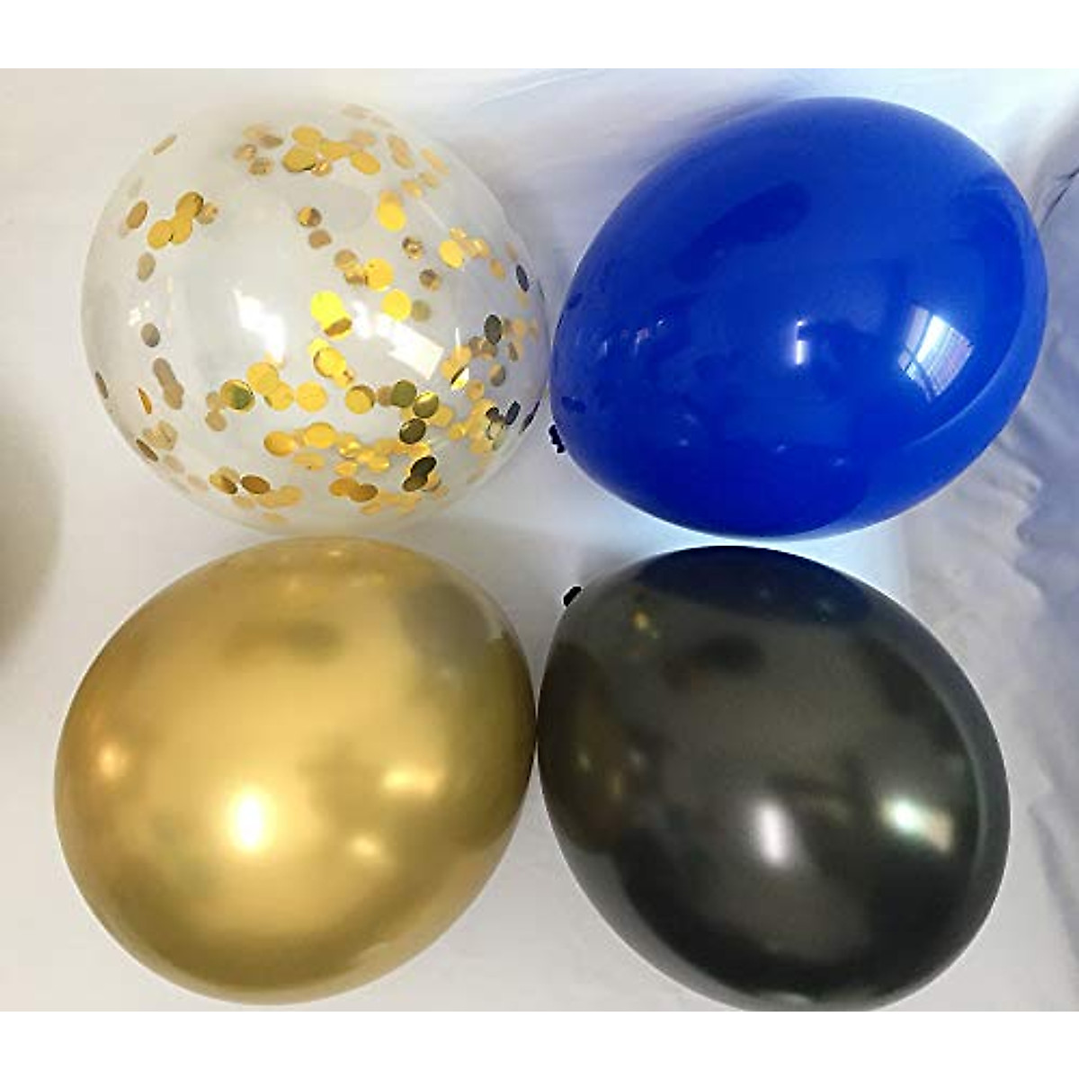 Royal Blue Gold Black Balloons- Confetti Balloons for Graduation Bachelor Men Birthday Anniversary Party Decorations D¨¦cor Supplies 12inch 50packs