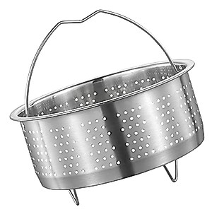 FRCOLOR Stainless Steel Rice Steamer Portable Hamper Small Mesh Strainer Chinese Noodles Dumplings Steamer Steam Basket for Dumplings Steamer for Vegetables Steam Basket for Vegetables Car