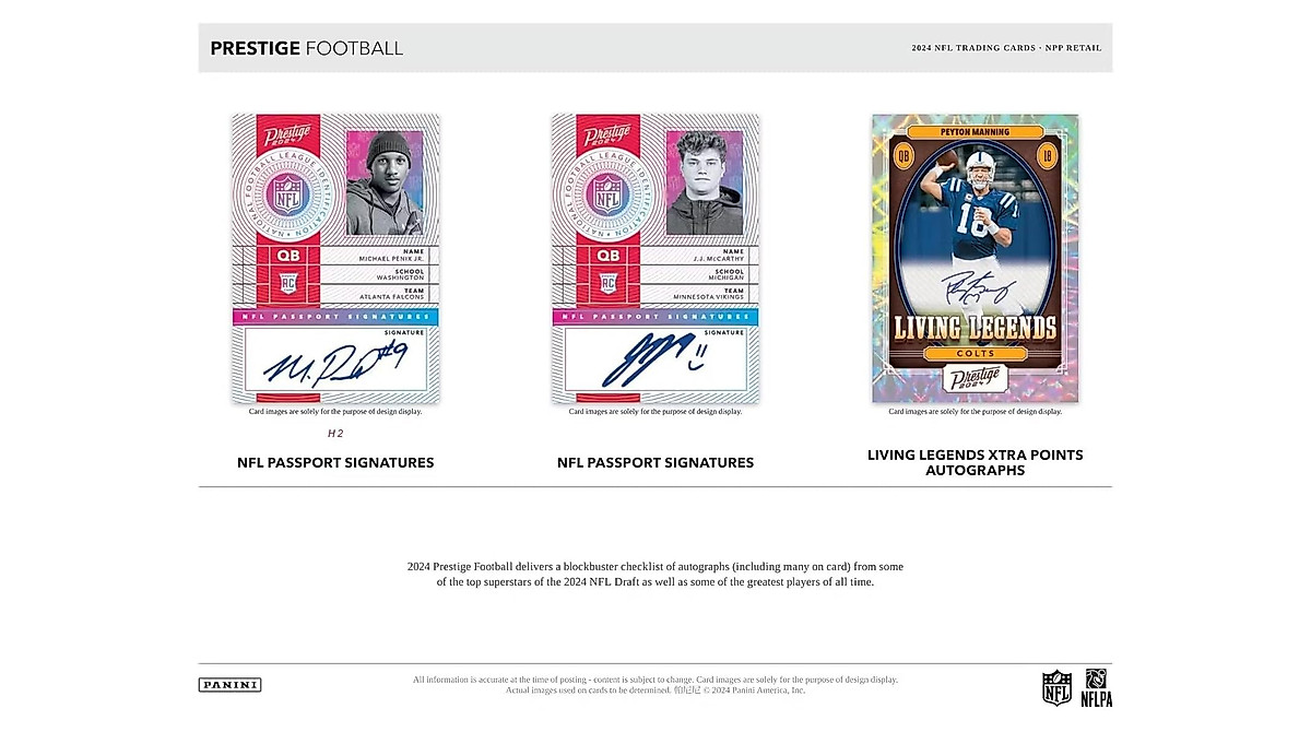 2024 Prestige Football Trading Cards Blaster Box - 6 Packs of Rookies ...