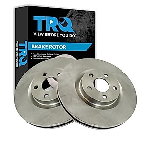 TRQ Front Brake Rotors Set Vented Compatible with 2015-2020 Ford Edge 2019-2020 Police Responder Hybrid SSV Plug-In Hybrid