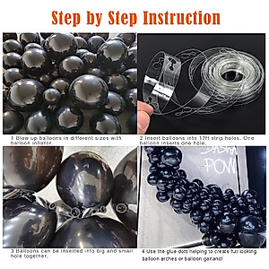 Oopat Matte Black Balloon Garland Arch Kit For Birthday Graduation Anniversary Halloween New Year Masculine Party Decoration (Black)