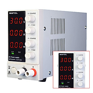 WANPTEK NPS306W DC Power Supply Variable, 30V 6A Adjustable Switching Regulated DC Power Supply Digital Regulated Lab Grade for Research Institutes, Laboratories, Factories White