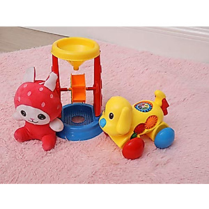 LimitlessFunN Baby Play Mat 55"x53" Plush Hexagon Rug for Hexagon Princess Tent, Room Carpet, Nursery Mat, Decoration Pad, Pink