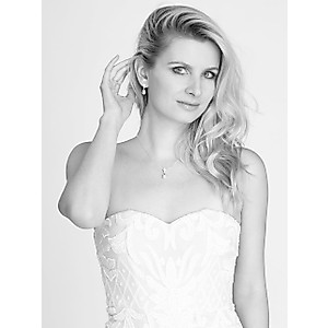 Mariell Ivory Pearl Necklace and Drop Earrings Bridal and Wedding Jewelry Set for Women, Brides, Bridesmaids or Mother of The Bride, Platinum Plating, Perfect Jewelry Gift for Women