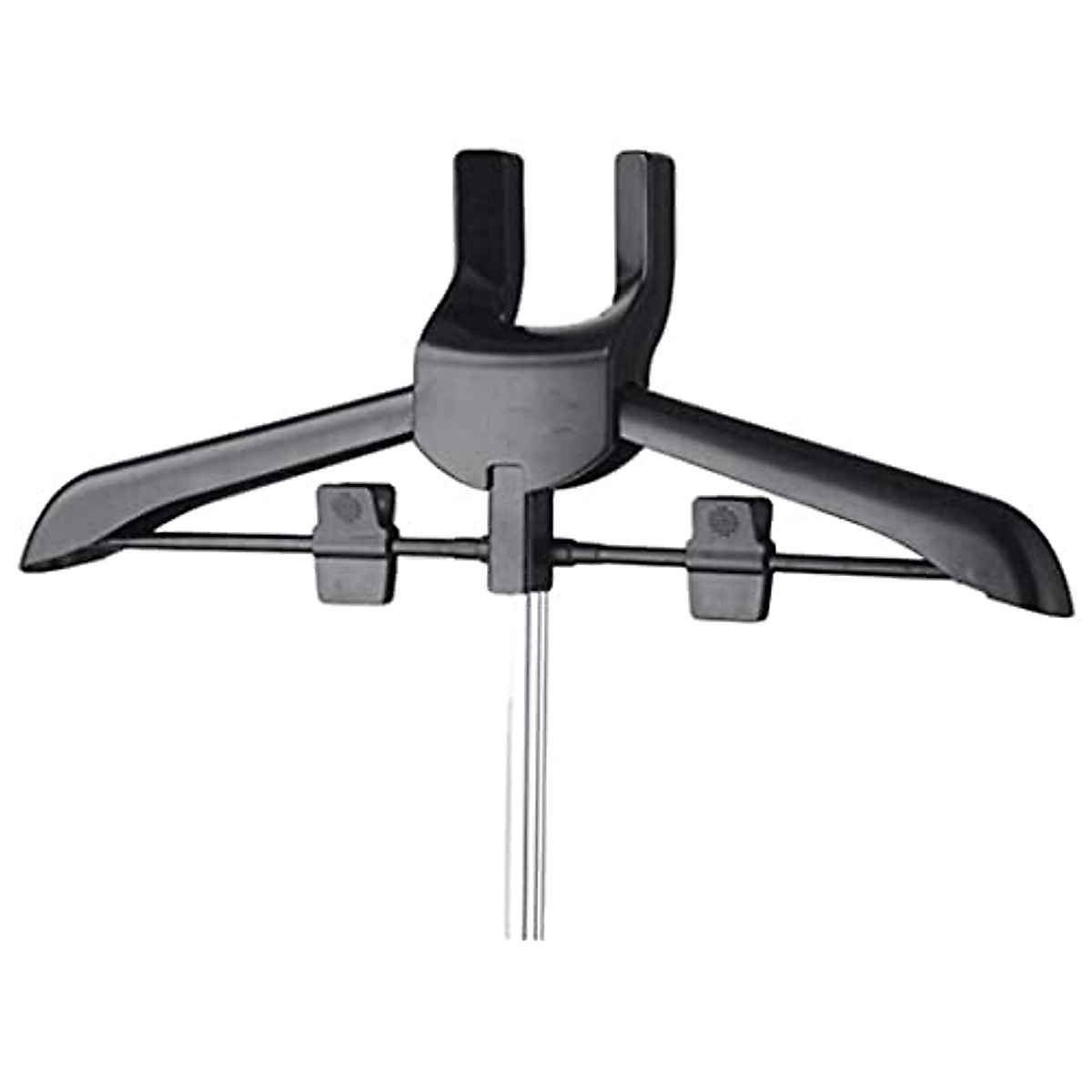 Luumerser Foldable Garment & Clothes Drying Rack,Adjustable Height,Handheld Hanging Ironing Machine Hanger Steam Ironing Machine Accessories Bracket (Black)