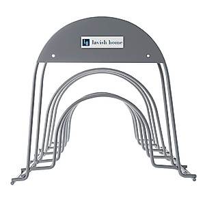 Kitchen Cabinet Pot, Pan and Lid Organizer and Holder- Iron Storage Pantry Rack Shelf for Pots and Pans, Houseware, Bakeware and More by Lavish Home