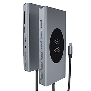 14 in 1 USB 3.1 Type-C HUB USB -C to HDMI 4K 30Hz VGA 100W PD Charging Adapter RJ45 Audio SD TF Card Reader USB 3.0 Hub for MacBook Nintendo Samsung Dex