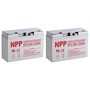NPPower NP12-20Ah (T12 2 Pcs) Sealed Lead Acid 12V 20Ah Deep Cycle Battery T12 Terminals Replace for Security Systems, Solar System,ZB-12-20, 6-DZM-20, 6DZM20, Scooter Bike, HR22 and Dr Power 6-dzm-20
