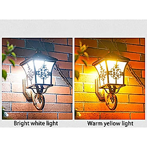 SHIJIANX Solar Lights Outdoor Solar Wall Lantern, Dusk to Dawn Decorative Led Wall Sconce Light Fixture with No Wiring Required -Solar Wall Light-Smart Home Outdoor Waterproof Garden Light