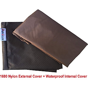 Do It Yourself DIY Pet Bed Pillow Duvet 1680 Nylon Durable Cover and Waterproof Internal case for Dog/Cat at Medium 36"X29" Seal Brown Color - Covers only