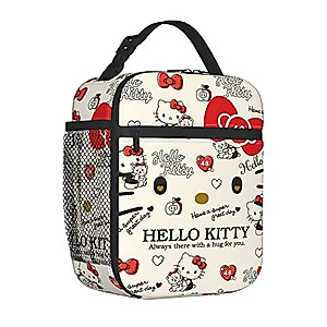Dicodes Cartoon Lunch Box For Girls Reusable Insulated Lunch Bag With Water ​bottle Holder Handbags Tote Bag For Women