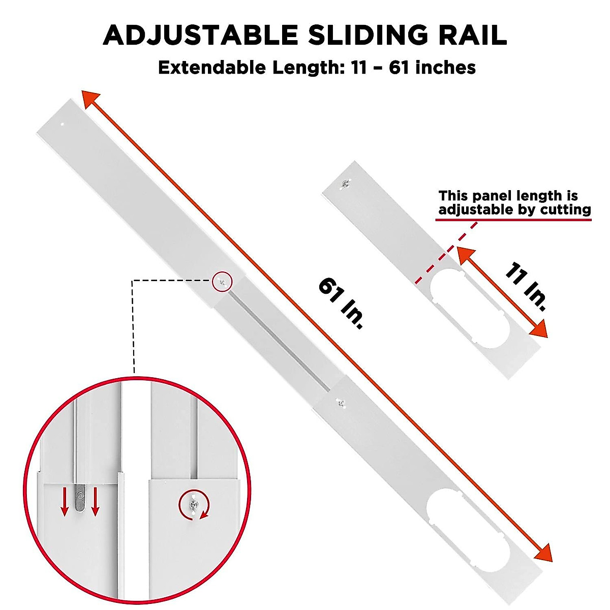 TURBRO 5 Inch Portable Air Conditioner Universal Exhaust Hose Clockwise Thread with Window Vent Kit