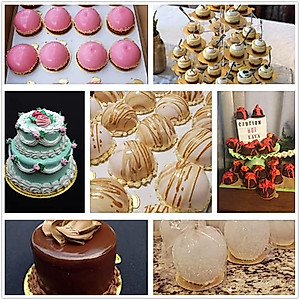 Darnell Nehemiah 100pcs/Set Round Mousse Cake Boards Gold Paper Cupcake Dessert Displays Tray Wedding Birthday Cake Pastry Decorative Tools Kit