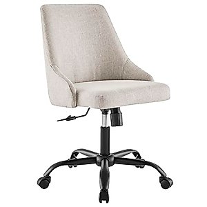 Modway Designate Swivel Upholstered Office Chair, Black Beige