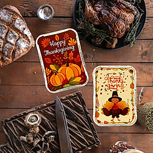 Thanksgiving Leftover Containers with Lids 36 Pcs Foil Thanksgiving Food Aluminum Pans Disposable Turkey Cookware Takeout Fall Party Favors Supplies