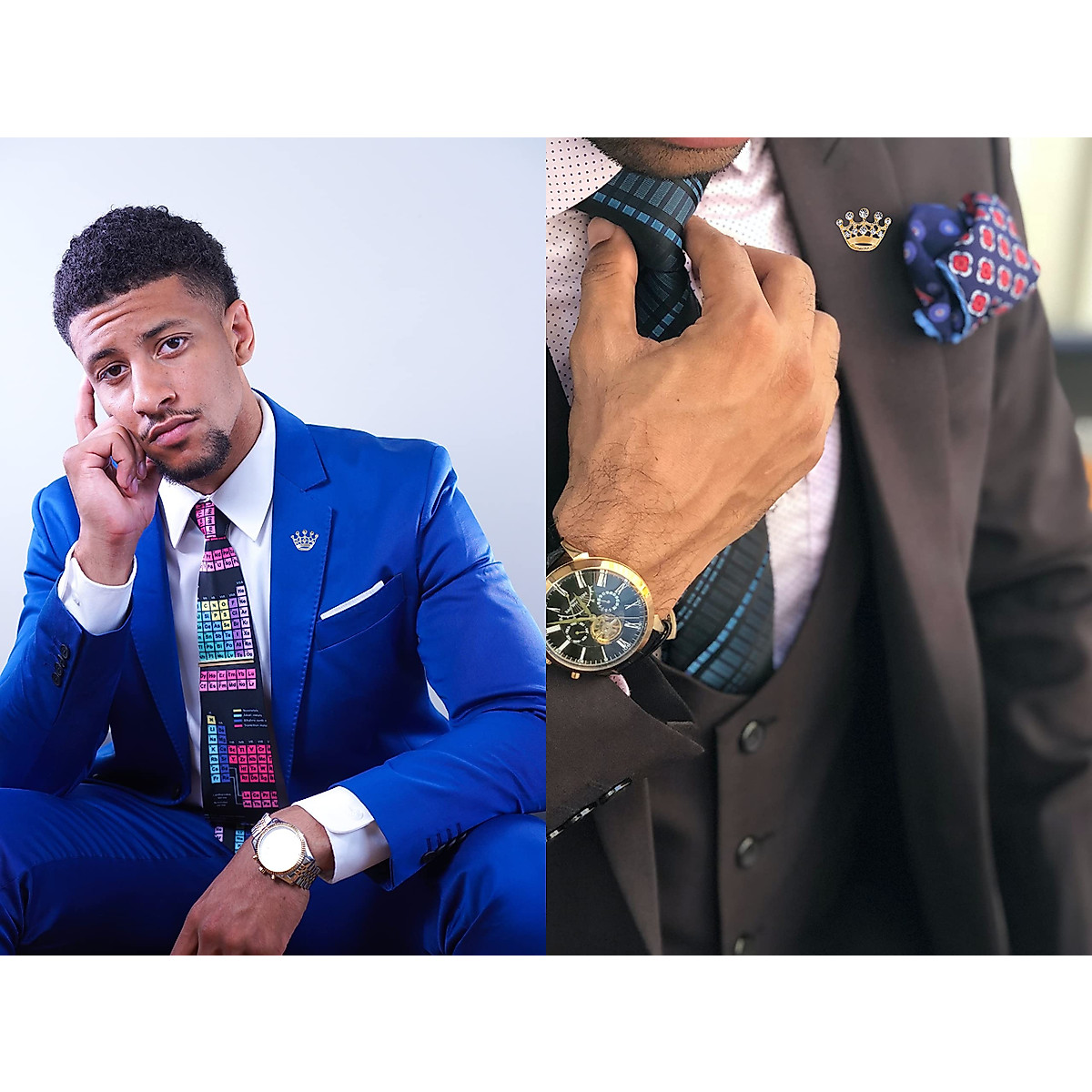 lot 48pcs small crown brooches pins for women men fashion gold silver rhinestone crown brooches pin (48PCS-Gold)