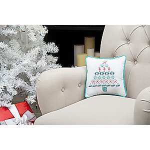C&F Home Coastal Tree Pillow Holiday Xmas Winter Gift Present Embroidered Saying Christmas Decor Decoration Accent Pillow 10 x 10 White