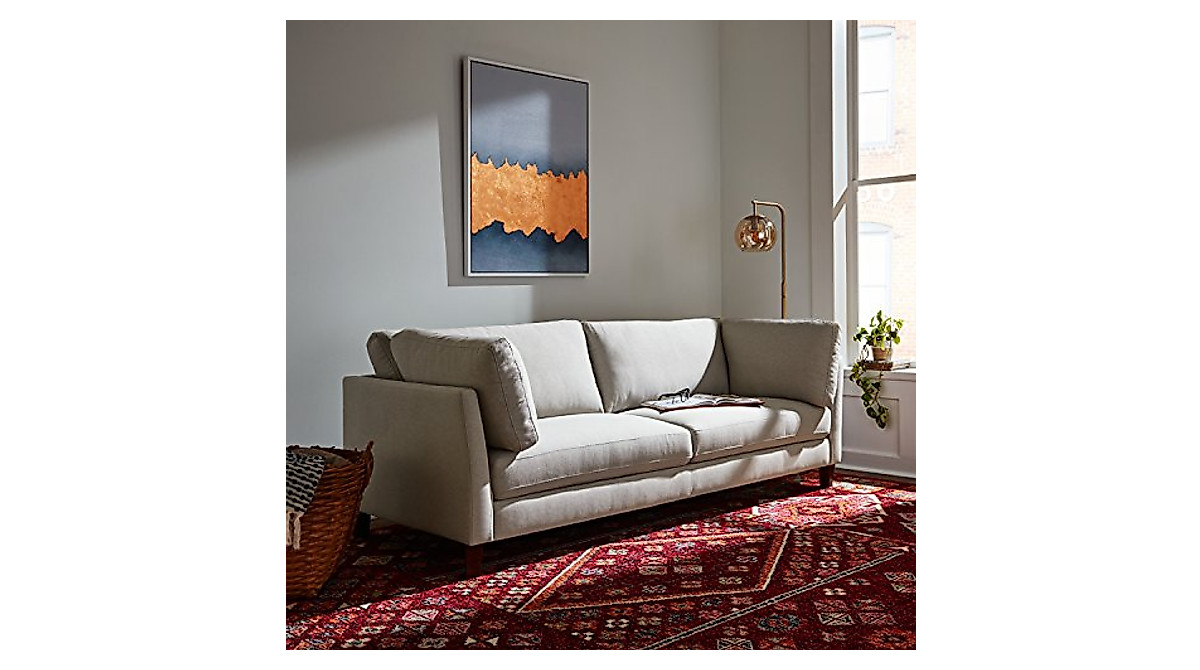 Rivet Midtown Upholstered Sofa Couch - Modern Cream, 92.1"