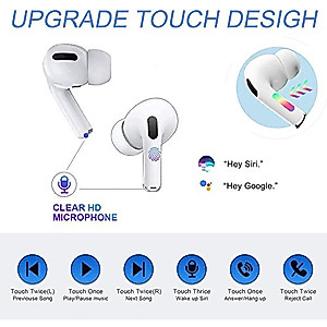 Wireless Earbuds Bluetooth Headphones with Charging Case Noise Cancelling 3D Stereo Headsets Built in Mic in Ear Ear Buds IPX5 Waterproof Air Buds for iPhone/Android/airpod pro case