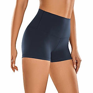 CRZ YOGA Womens Butterluxe Biker Shorts 2.5 Inches - High Waisted Yoga Workout Running Volleyball Spandex Booty True Navy Small
