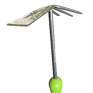 Garden Guru Hand Cultivator Rake Hoe Tiller Tool - Stainless Steel for Ultimate Strength - Rust Resistant - Ergonomic Handle - Great for Gardening Cultivating Loosening Weeding